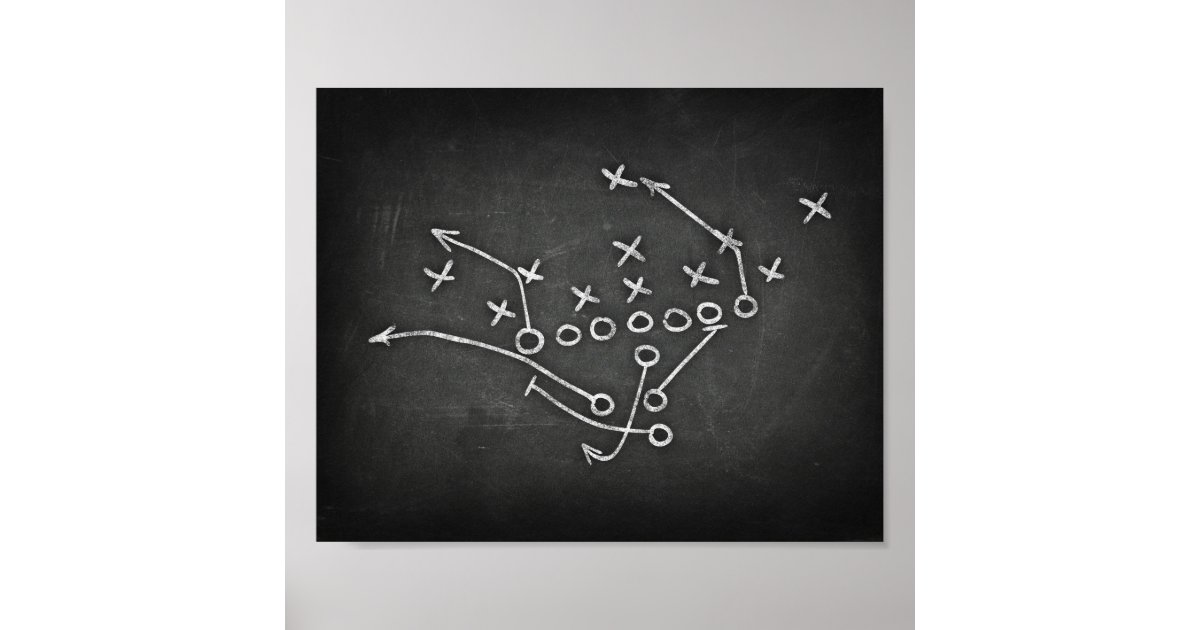Football PLAYBOOK III Sign Chalk Print | Zazzle