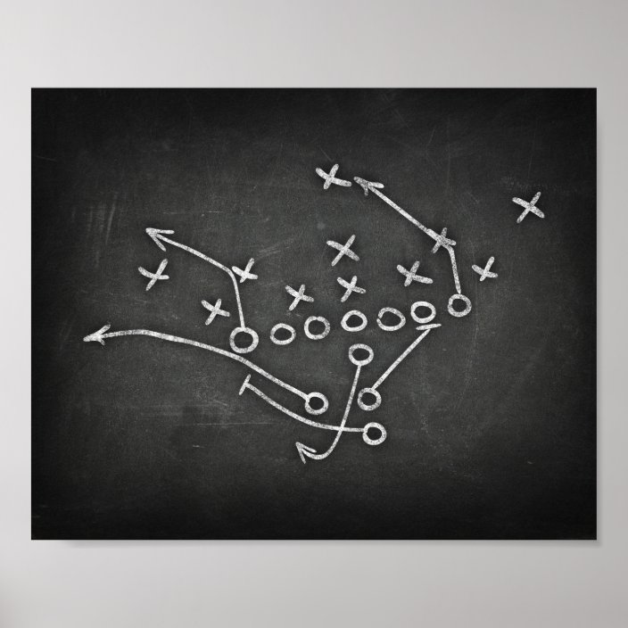 Football PLAYBOOK III Sign Chalk Print | Zazzle.com
