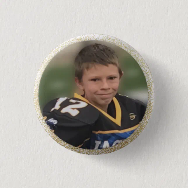 Football Player Add Own Photo Pinback Button | Zazzle