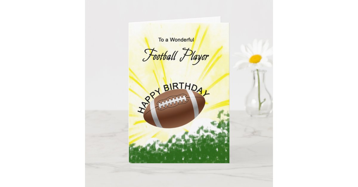 Football Player Birthday Card | Zazzle