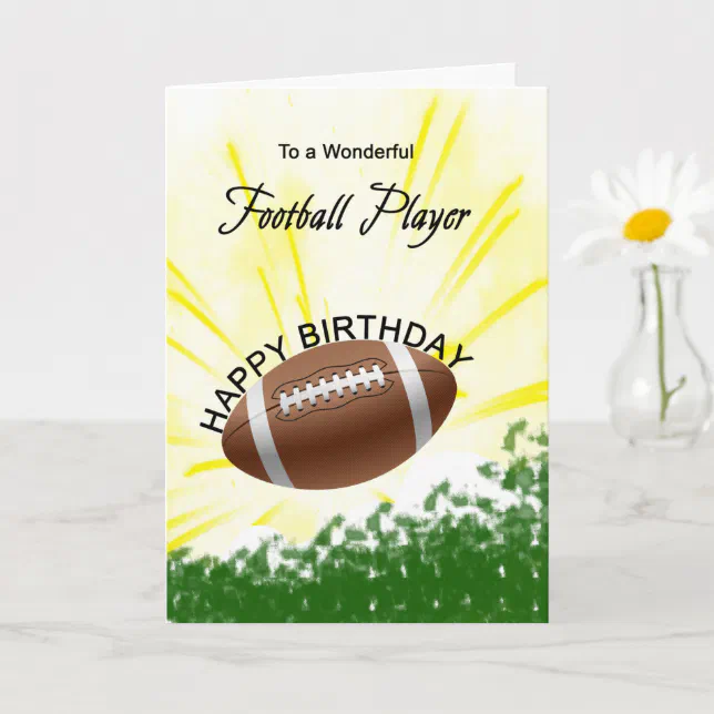 Football Player Birthday Card | Zazzle