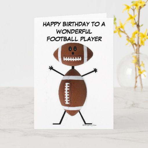 Football Player Birthday Card | Zazzle