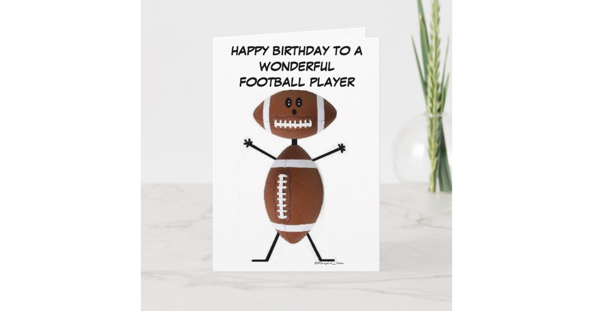 Football Player Birthday Card | Zazzle