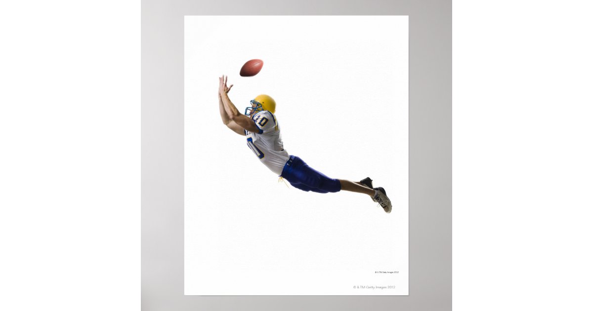 football player catching a pass poster | Zazzle