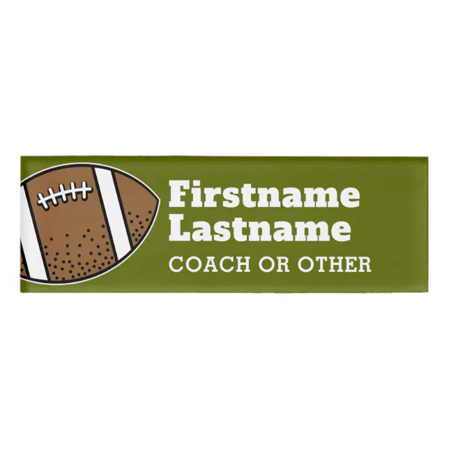 Football Player Coach or Teacher - Modern Drawing Name Tag | Zazzle