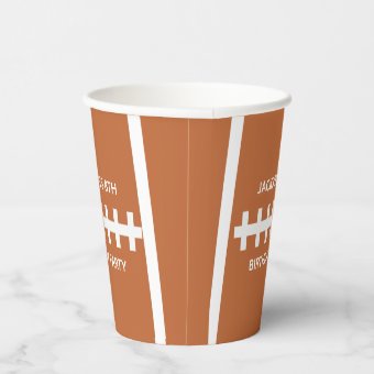 Football Player Cool Custom Ball Birthday Party Paper Cups | Zazzle