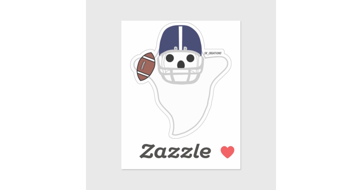 Football Player Ghost Sticker | Zazzle