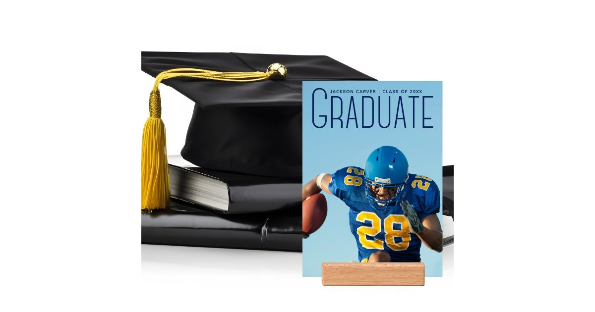 Football Player Graduation Athlete Photo Holder | Zazzle