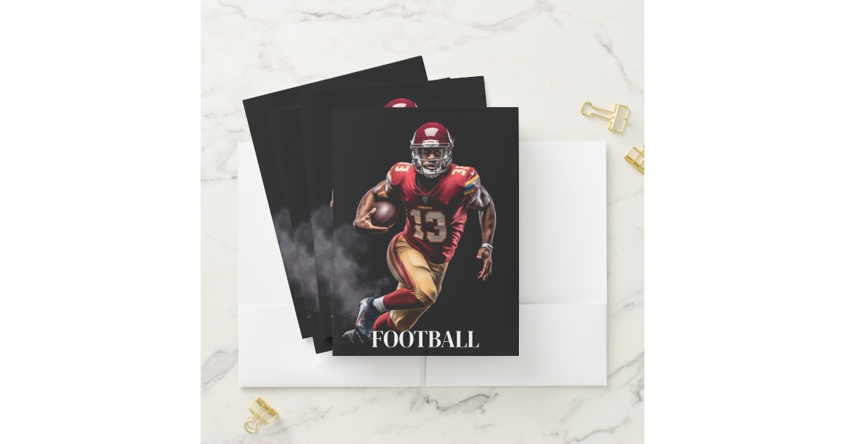 Football Player Pocket Folder | Zazzle