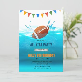Football pool birthday party invitation | Zazzle