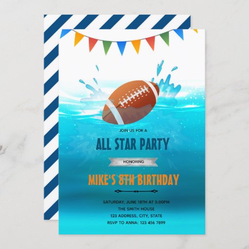 Football pool birthday party invitation | Zazzle