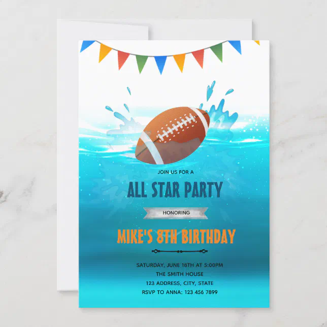 Football pool birthday party invitation | Zazzle