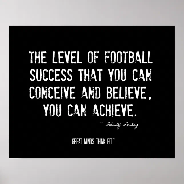 Football Poster with Motivational Quote | Zazzle