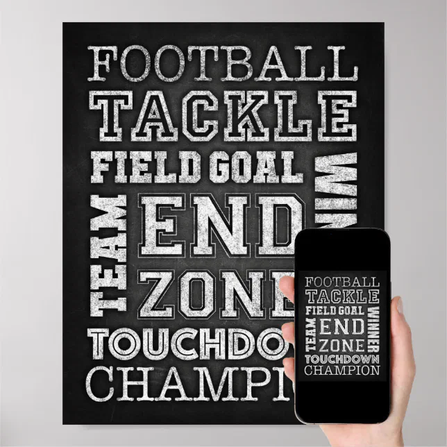 FOOTBALL QUOTES Sign Chalk Print | Zazzle