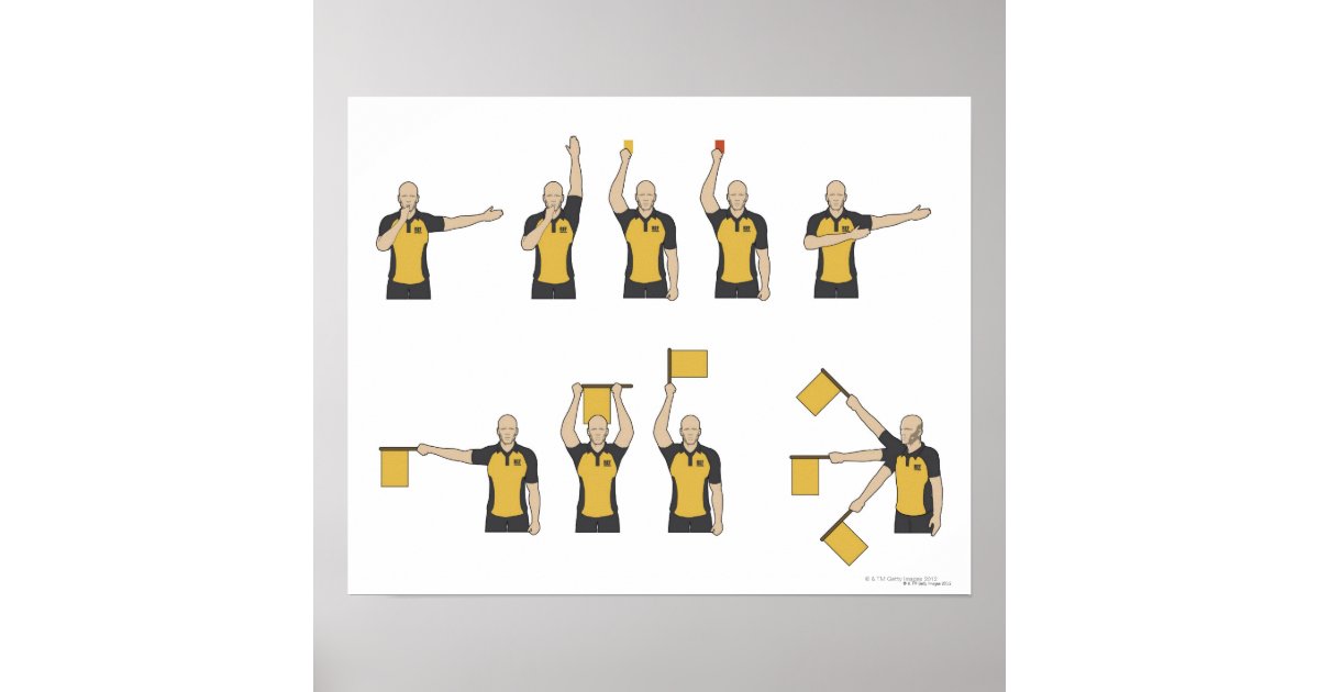 Football referees' signals poster | Zazzle