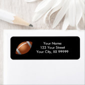 Football Return Address Labels in Black | Zazzle