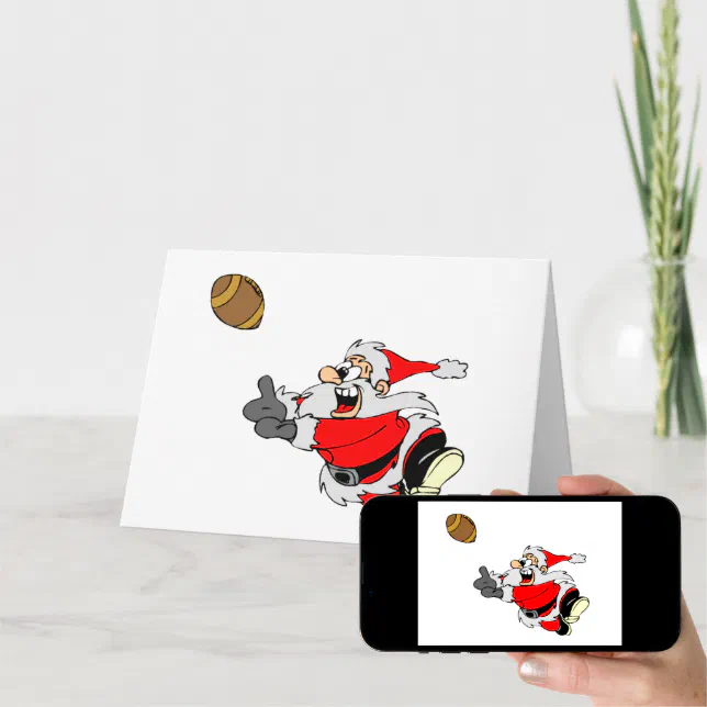 Football Santa Claus Holiday Card | Zazzle