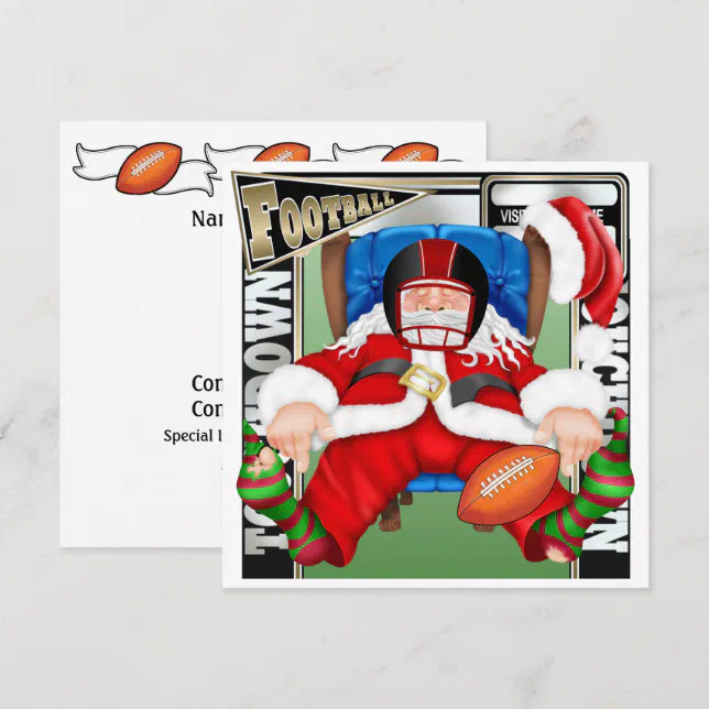 Football Santa Invitation | Zazzle