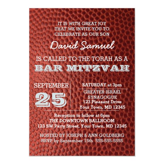 Football Silver Bar Mitzvah Invitation | Zazzle.com