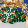 Football Snowflake Holiday Wrapping Paper | Zazzle