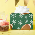 Football Snowflake Holiday Wrapping Paper | Zazzle