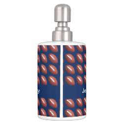 Football Soap Dispenser and Toothbrush Holder Set | Zazzle