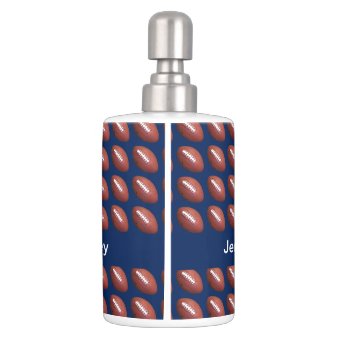 Football Soap Dispenser and Toothbrush Holder Set | Zazzle