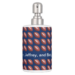 Football Soap Dispenser and Toothbrush Holder Set | Zazzle