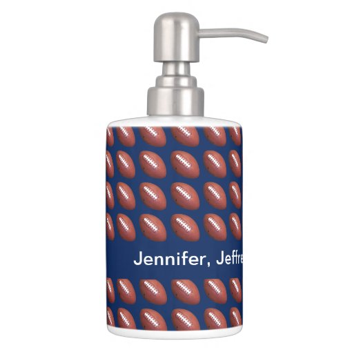 Football Soap Dispenser and Toothbrush Holder Set | Zazzle