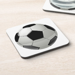 Football Soccer Ball Beverage Coaster | Zazzle