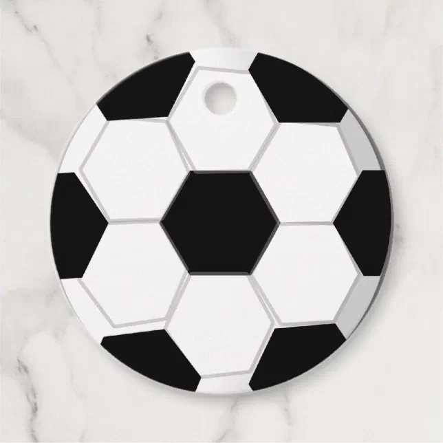 Football soccer ball boys birthday vector graphic favor tags | Zazzle