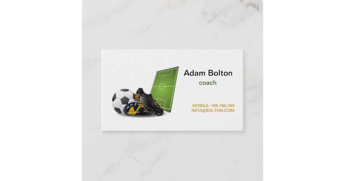 Football , Soccer Coach Business Card Template | Zazzle