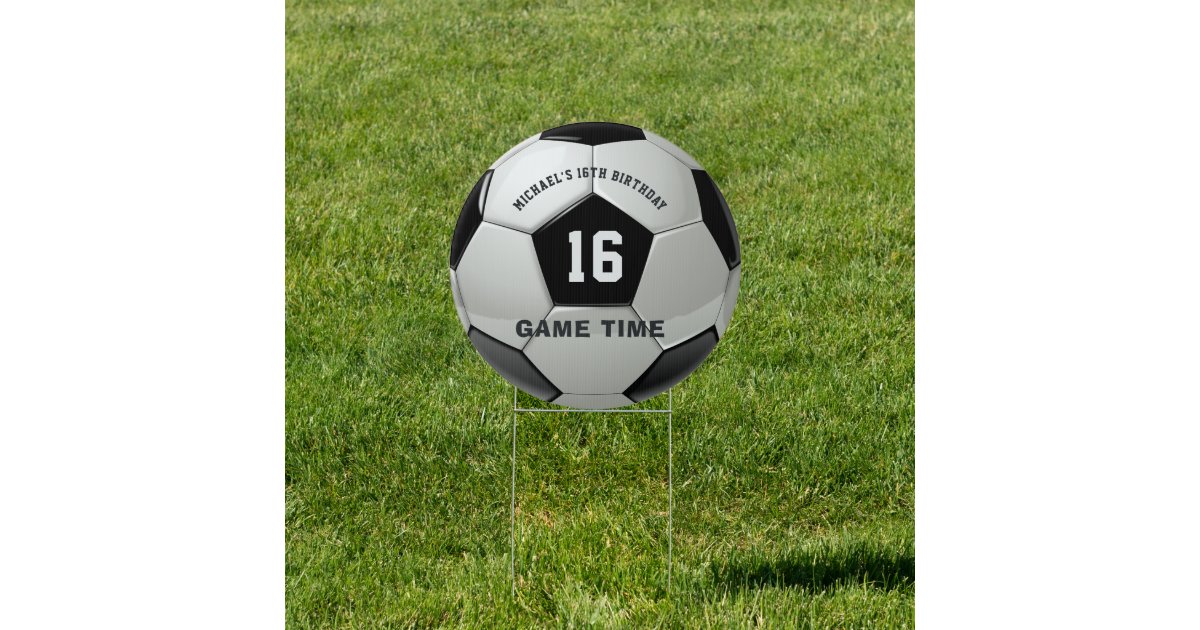 Football/Soccer Themed Birthday Party Sign | Zazzle