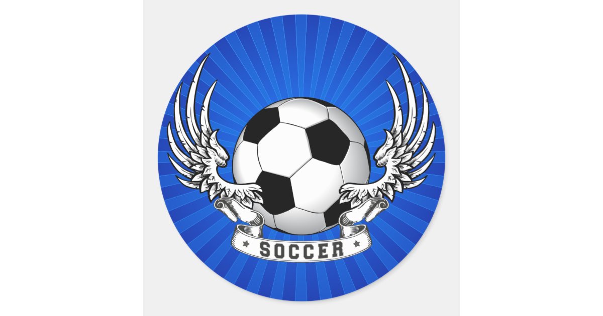Football Soccer Wings Sticker | Zazzle