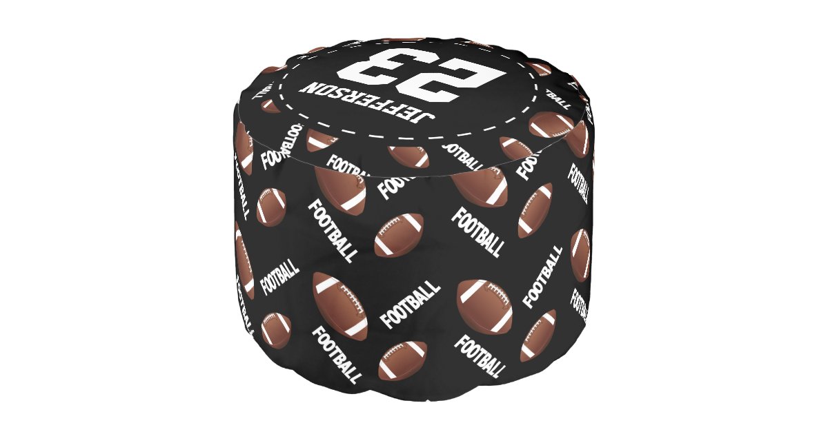 Football Sport Pattern - Personalized Pouf | Zazzle