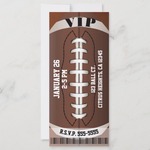 Football Sports Birthday Party VIP Pass Ticket | Zazzle
