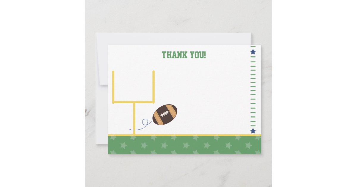Football Sports Theme Flat Thank You notes | Zazzle