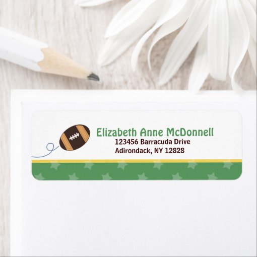 Football Star Sports Theme Custom Address Labels | Zazzle