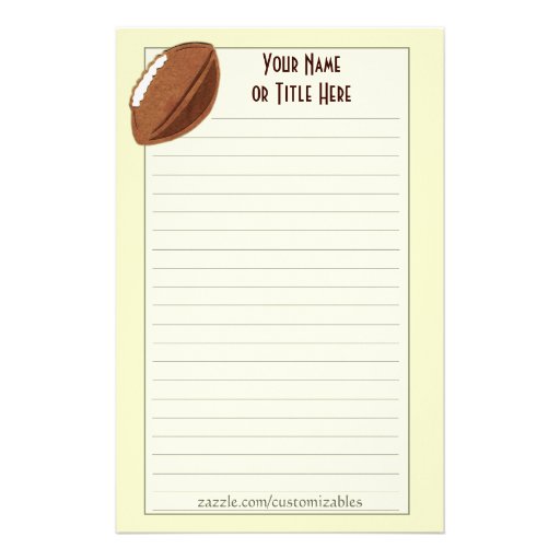 Football Stationary Stationery | Zazzle