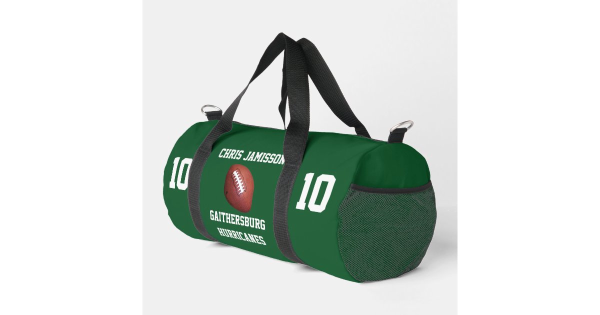 Football Team, Coach or Player Green Personalized Duffle Bag | Zazzle