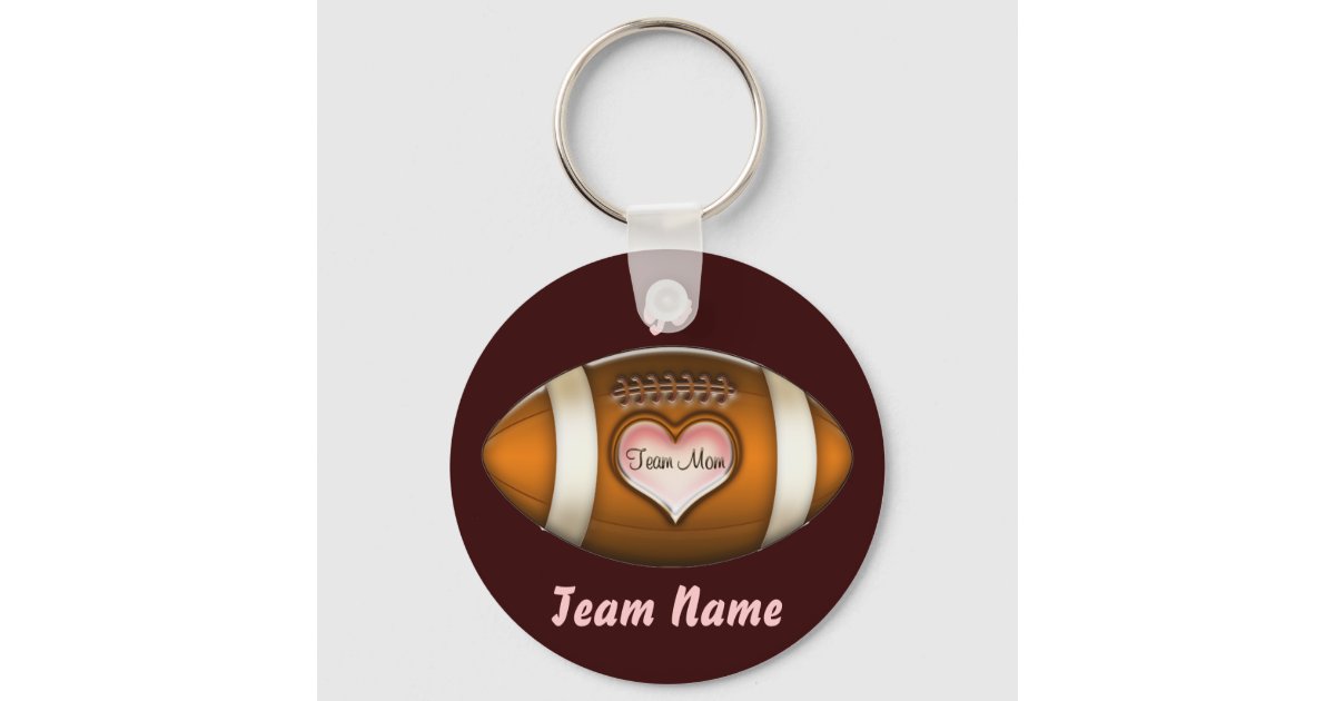 Football Team Mom Keychain | Zazzle