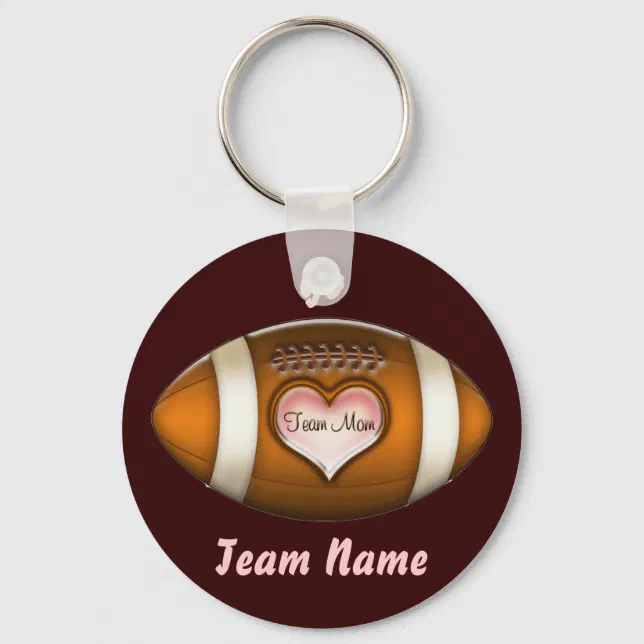 Football Team Mom Keychain | Zazzle