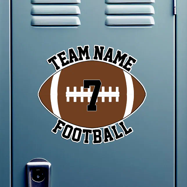 Football Team Name and Player Number Custom Sports Sticker | Zazzle