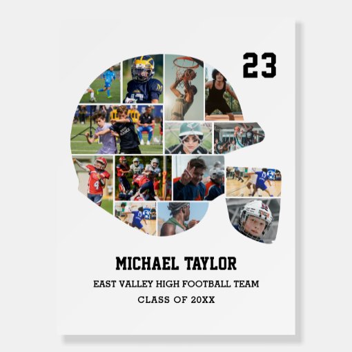 Football Team Senior Graduation Photo Collage Foam Board | Zazzle