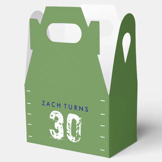 Football Theme Birthday Favor Boxes - Green Blue | Zazzle