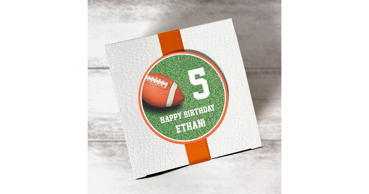 Football theme Birthday Sticker | Zazzle