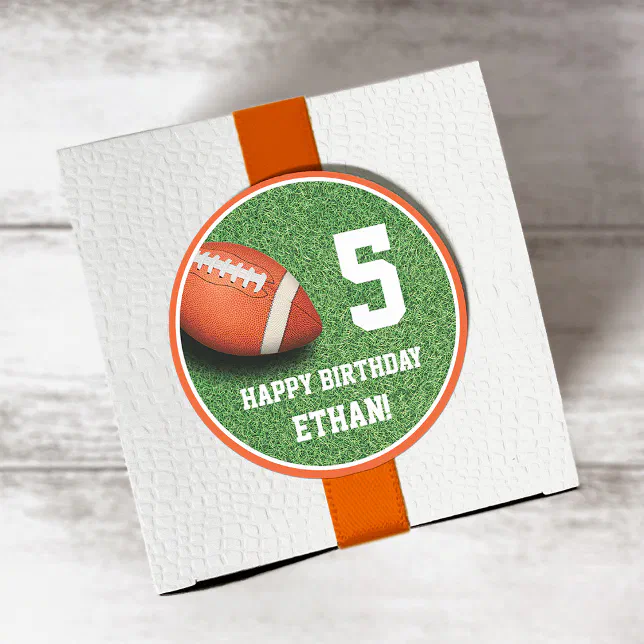 Football theme Birthday Sticker | Zazzle