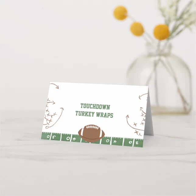 Football Theme Party Foot Tent Place Card | Zazzle