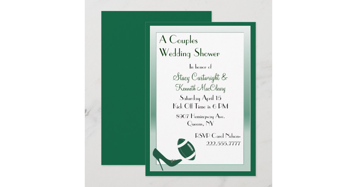 Football Themed Couples Wedding Shower Invitation | Zazzle