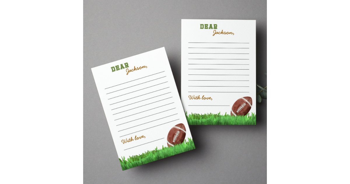 Football Time Capsule Note Message Card | Zazzle